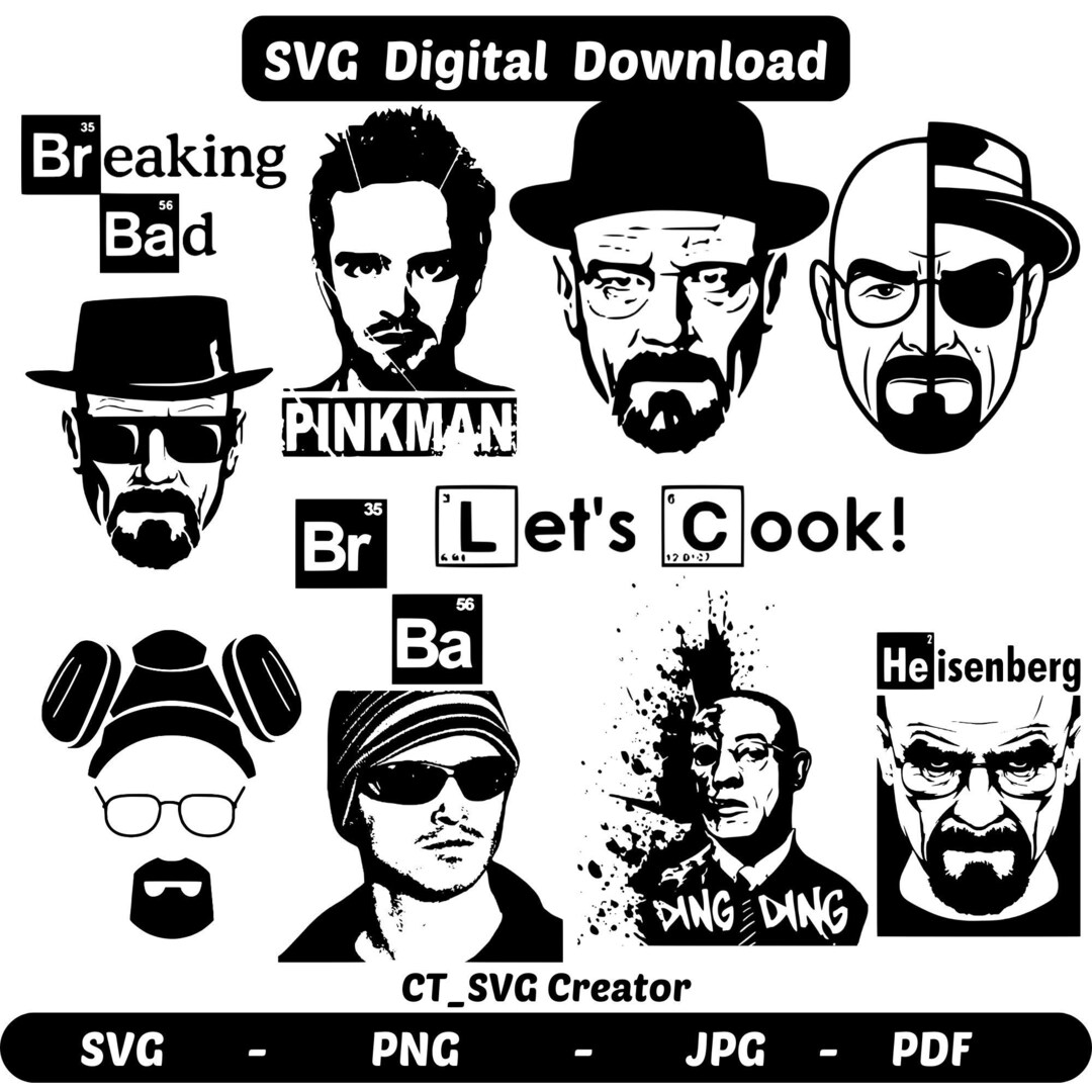 Breaking Bad SVG File,digital Download,heisenberg Pdf Pattern,pinkman ...