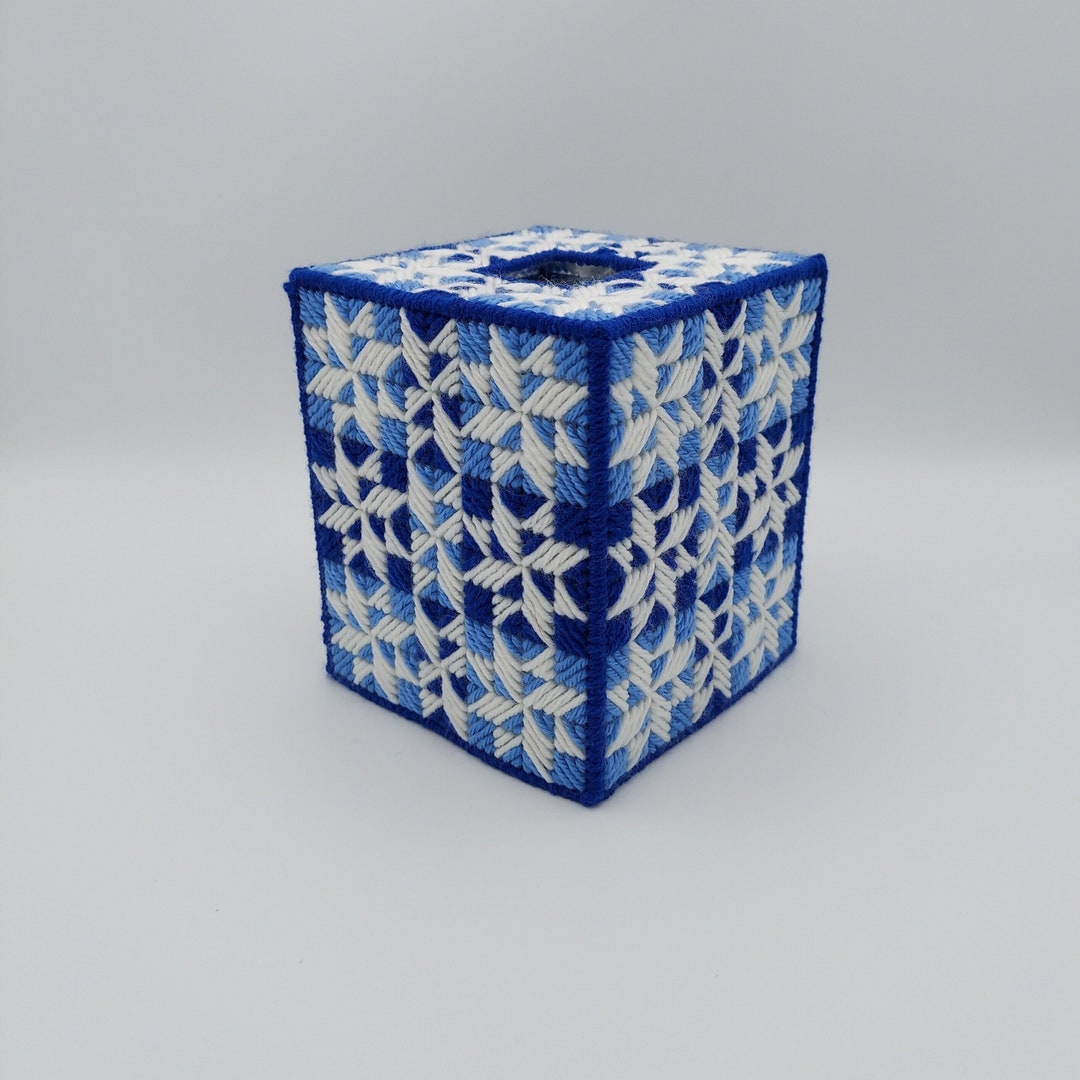 Quilted Snowflake Tissue Box Cover From Plastic Canvas - Etsy