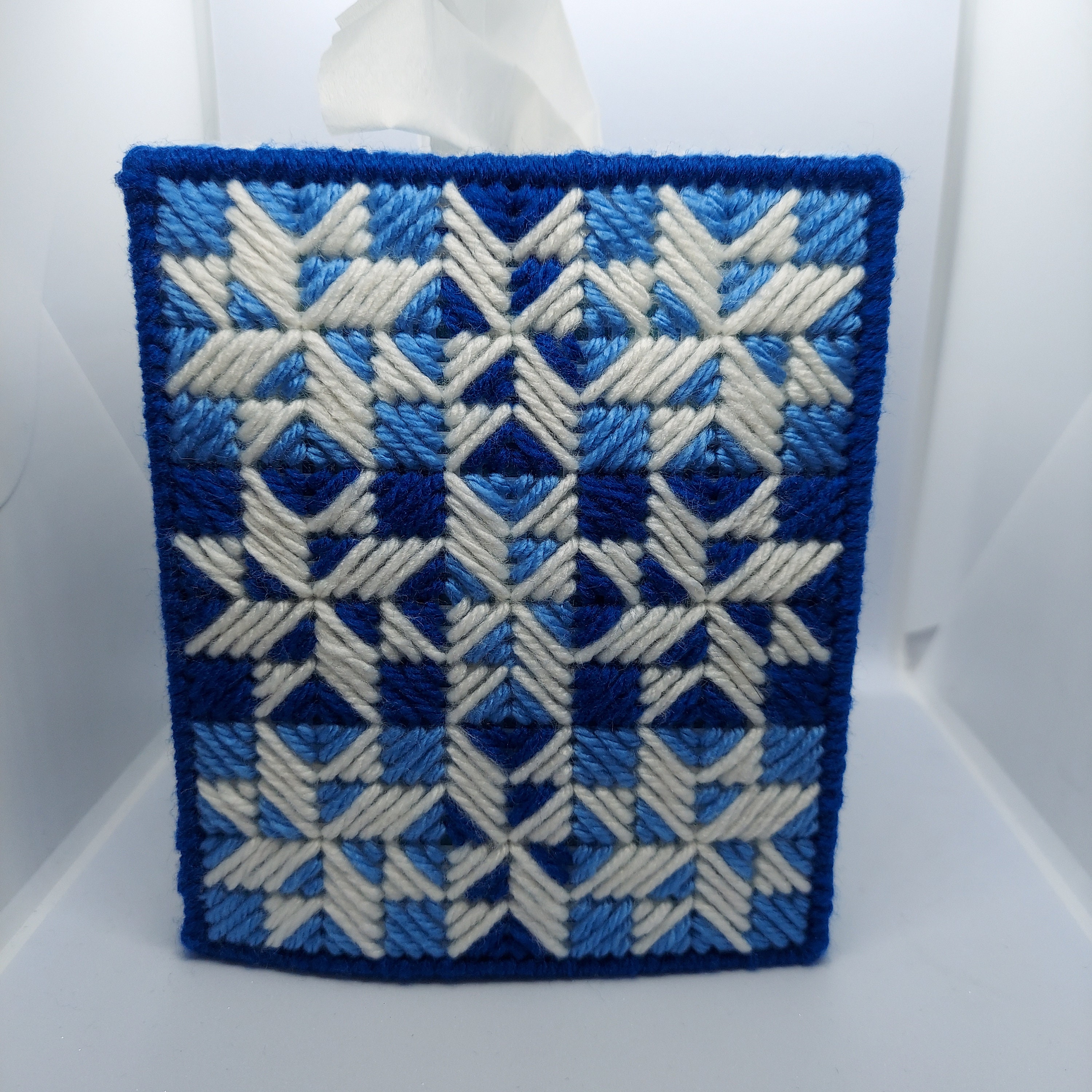 Quilted Snowflake Tissue Box Cover From Plastic Canvas - Etsy