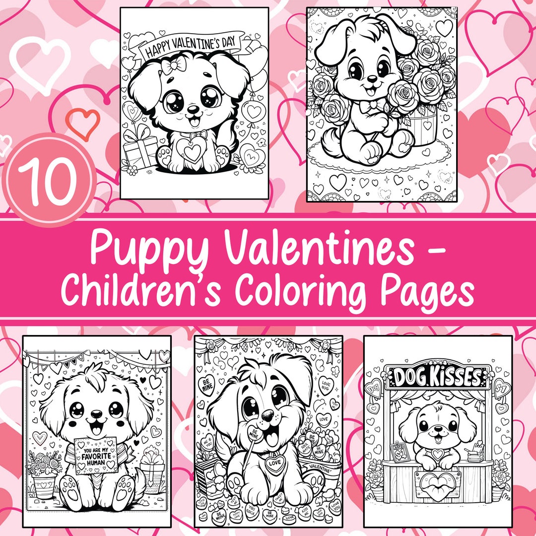 Valentine's Day Coloring Pages for Kids, Puppy Valentine's Day Kids ...