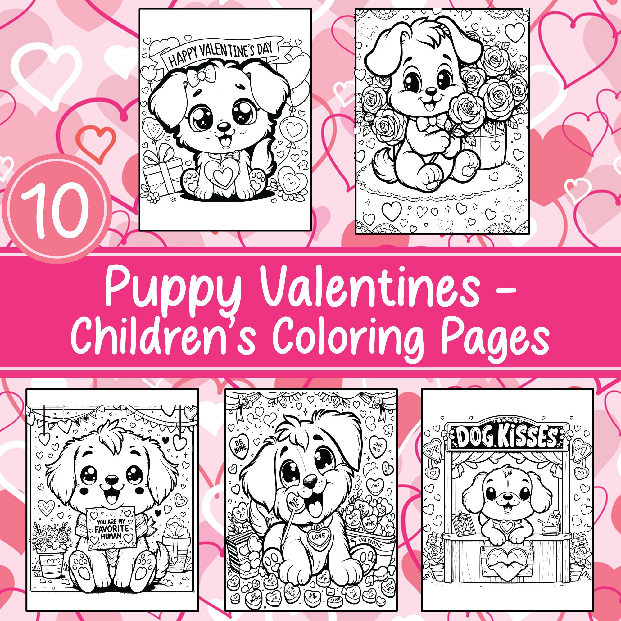 Valentine's Day Coloring Pages for Kids, Puppy Valentine's Day Kids ...