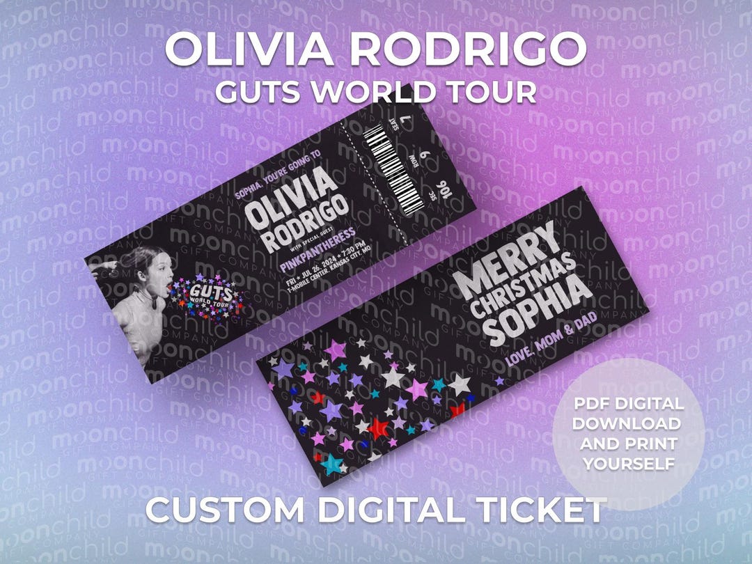 Custom Concert Ticket Digital Download Printable Personalized Event ...