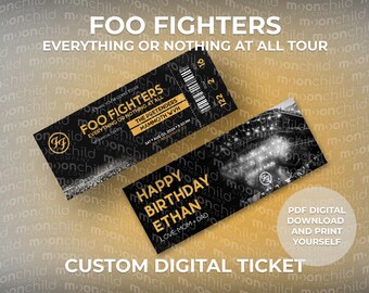 Custom Concert Ticket Digital Download Printable Personalized Event ...