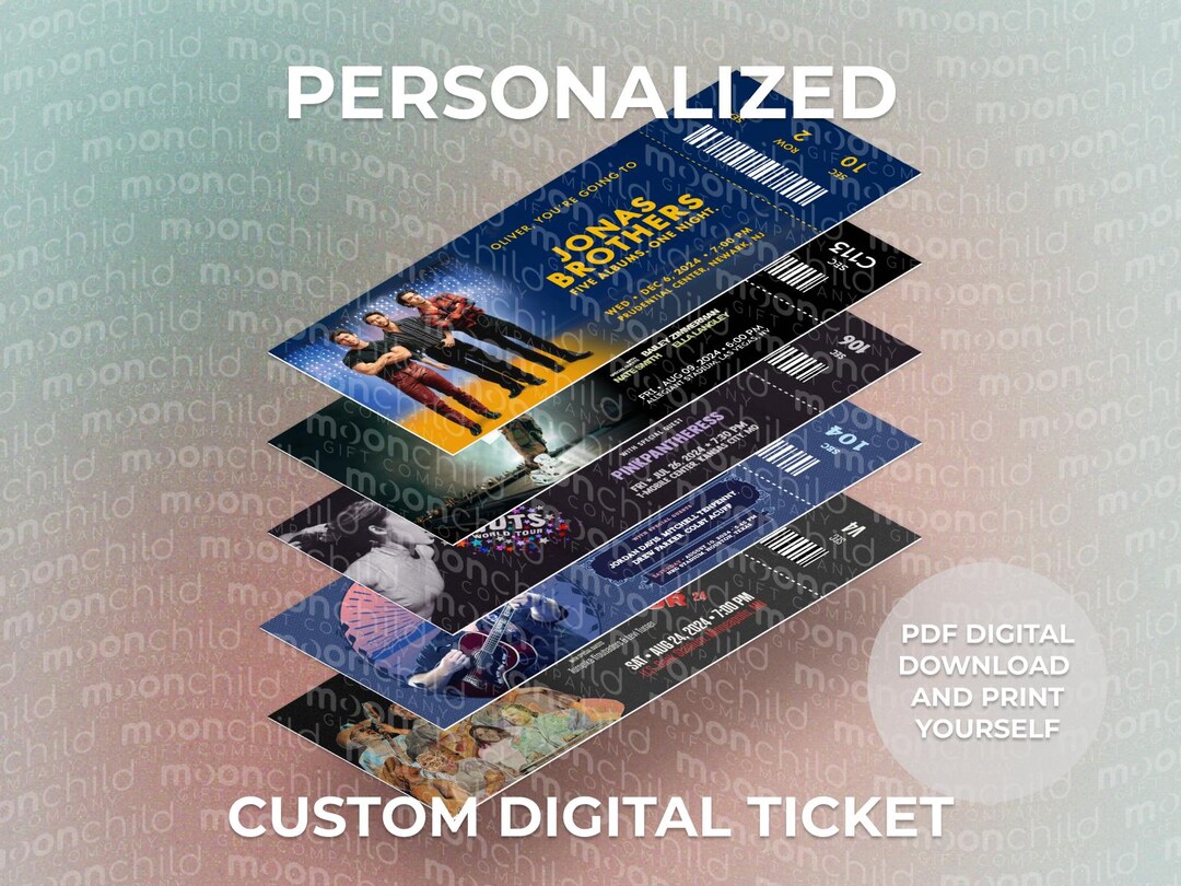 Custom Concert Ticket Digital Download Printable Personalized Event ...