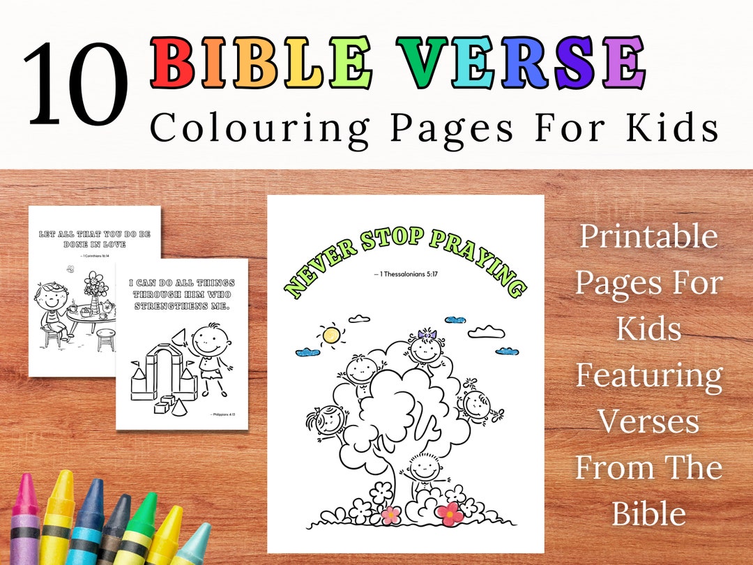 Bible Verse Colouring Pages for Kids - Etsy