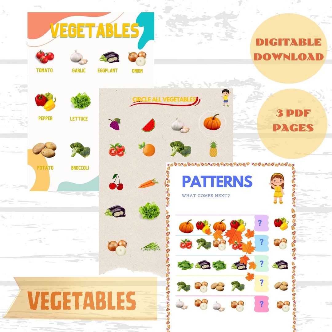 Vegetables and Fruits Sorting Activity, Vegetables Worksheets - Etsy