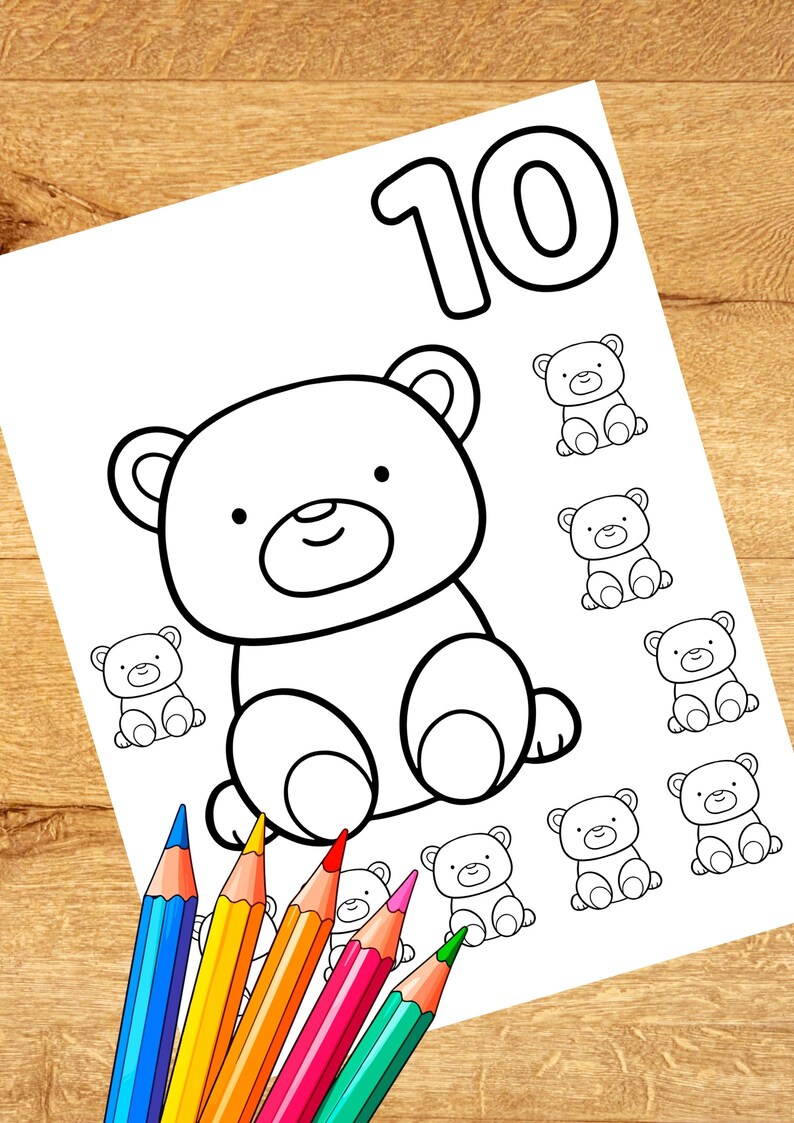 Counting and Coloring Pages for Kids, Kids Beginning Math, Kindergarten ...