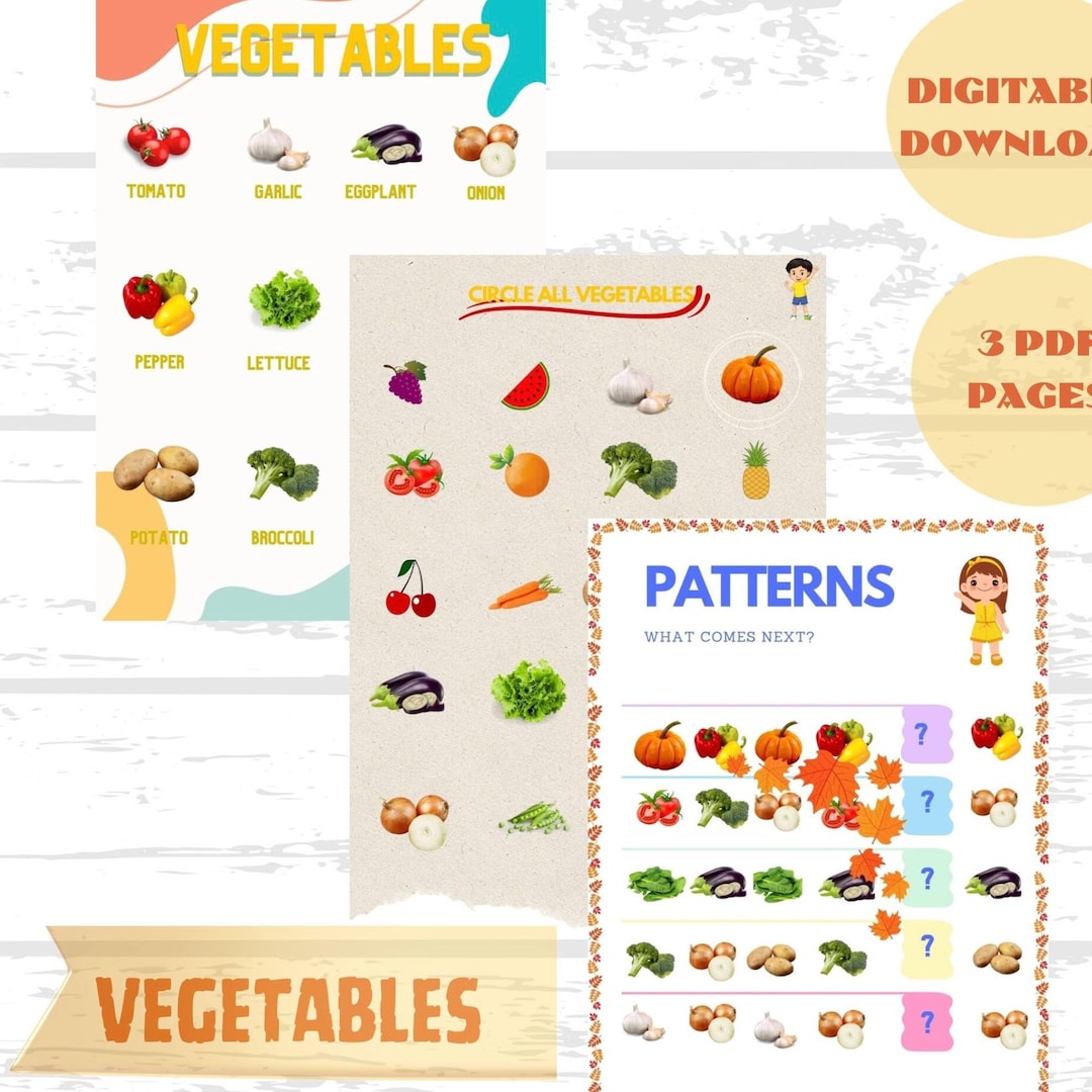 Vegetables and Fruits Sorting Activity, Vegetables Worksheets - Etsy