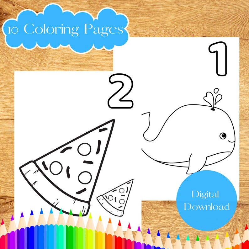 Counting and Coloring Pages for Kids, Kids Beginning Math, Kindergarten ...