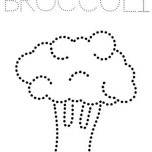 Vegetables and Fruits Tracing and Coloring Worksheets, 10 Printable ...