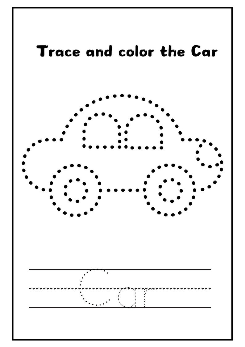 Tracing and Coloring Worksheets for Kids, Pre-writing Skills (digital ...