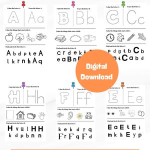 26 Alphabet Worksheets (A - Z ), Printable Activity Worksheets, Trace ...