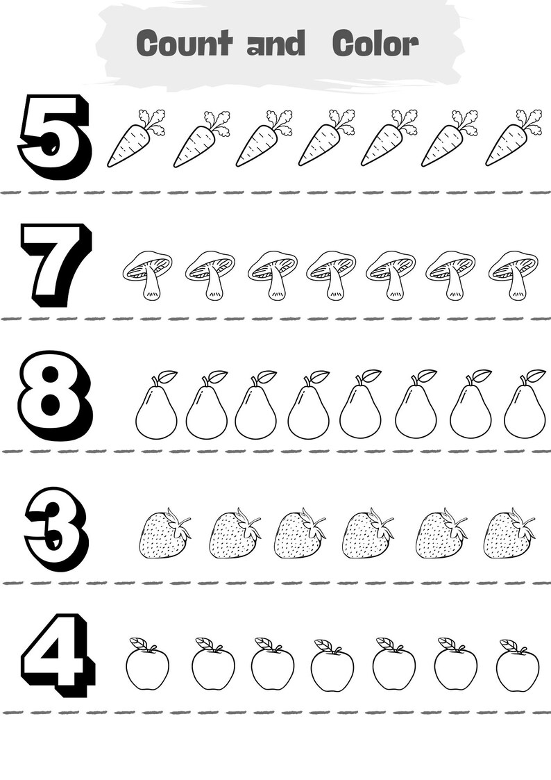 Let's Count and Color!, Count and Color Worksheet, Printable Counting ...