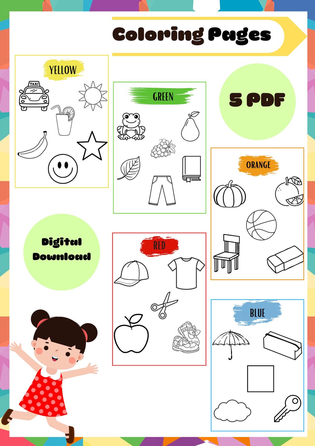 Printable Learning Colors, Learning Through Art, Coloring Activity ...