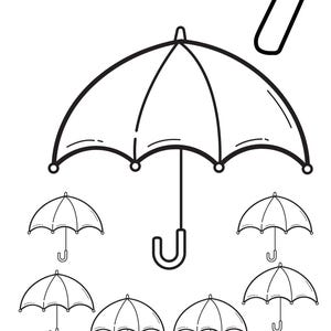 Counting and Coloring Pages for Kids, Kids Beginning Math, Kindergarten ...