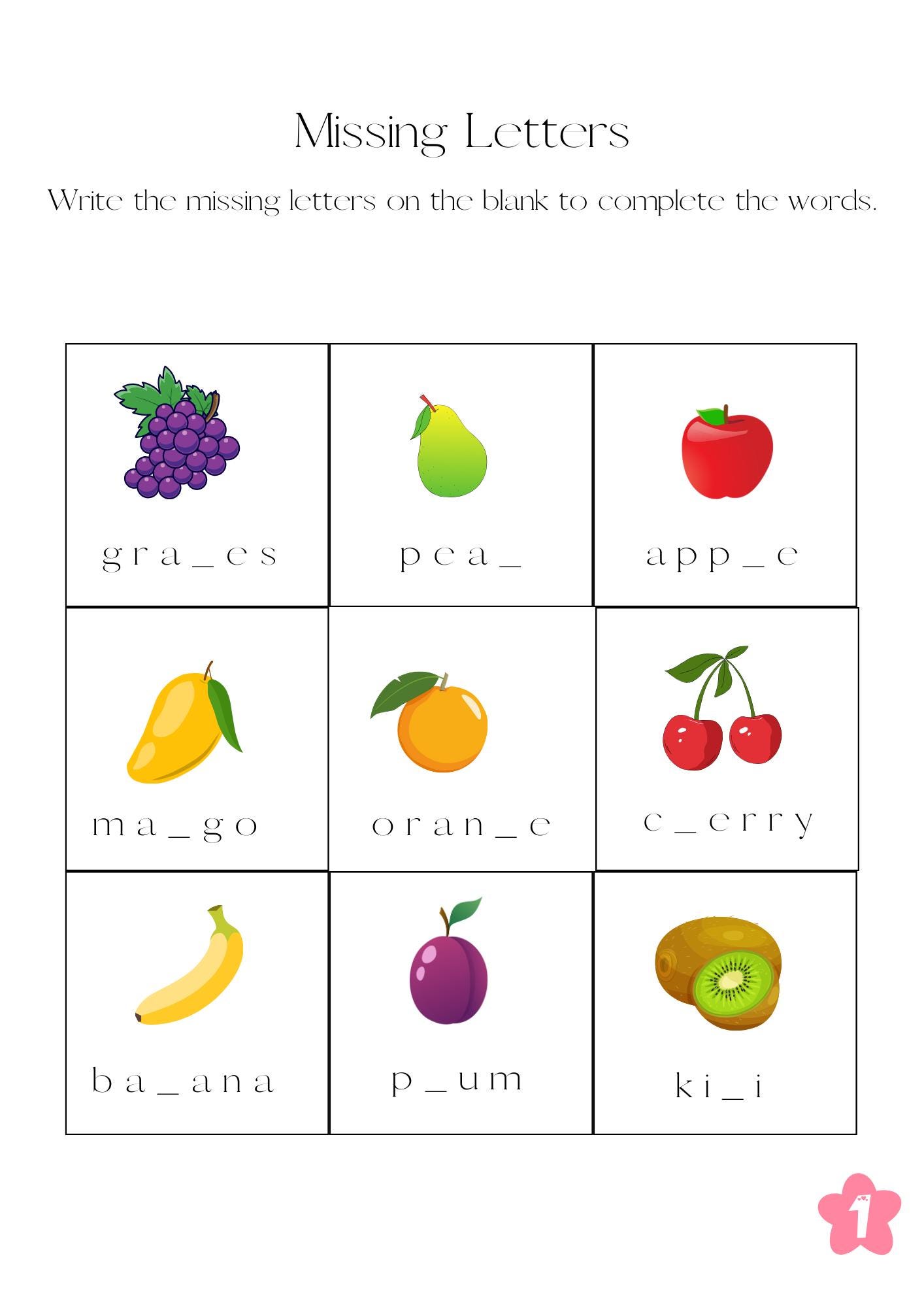 Alphabet Missing Letters Worksheet | Preschool & Kindergarten Printable ...