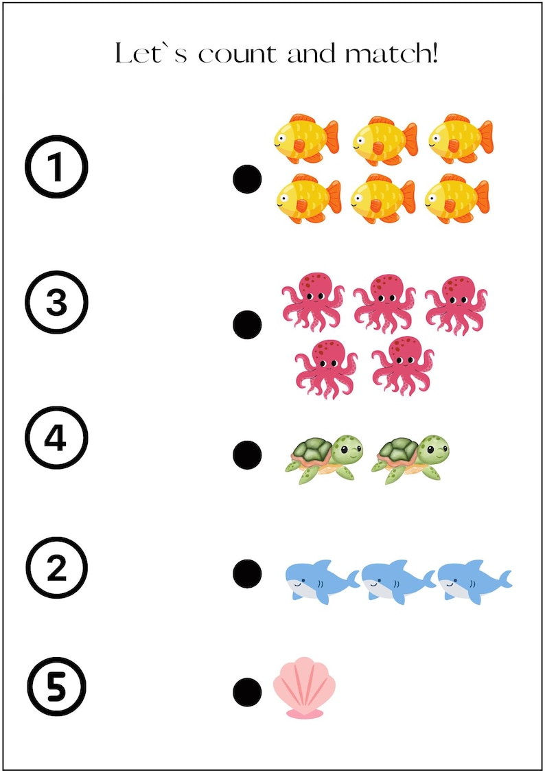 Let's Count, Match or Write!, Count and Match Worksheets, Printable ...