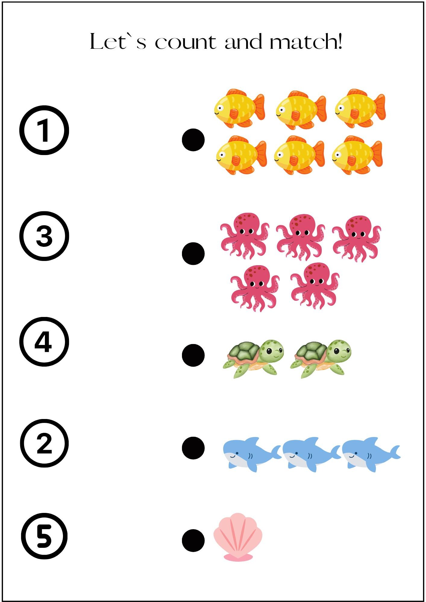 Let's Count, Match or Write!, Count and Match Worksheets, Printable ...