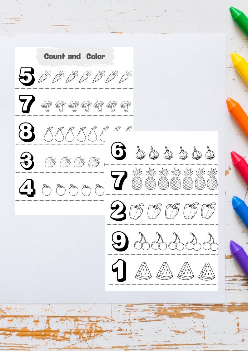 Let's Count and Color!, Count and Color Worksheet, Printable Counting ...