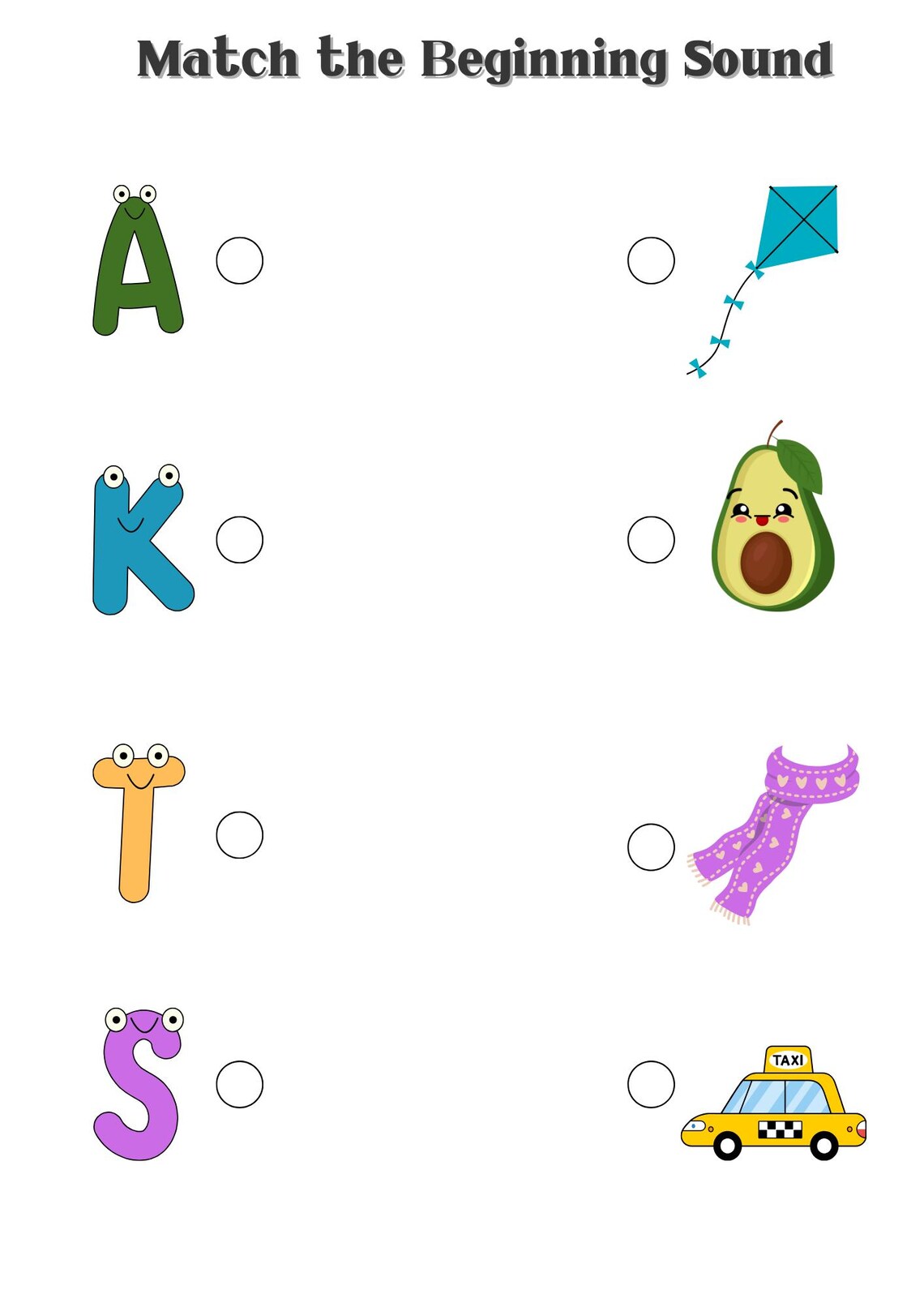 Beginning Sound Match, Beginning Sound Picture Match, Educational ...