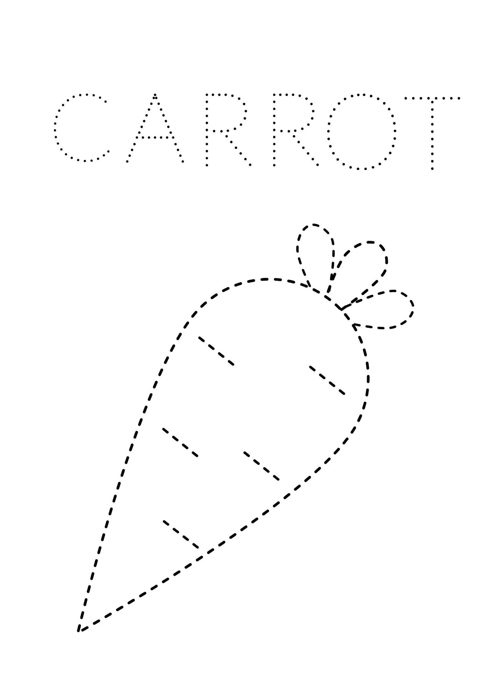 Vegetables & Fruits Tracing Coloring Pages: Preschool Kindergarten ...