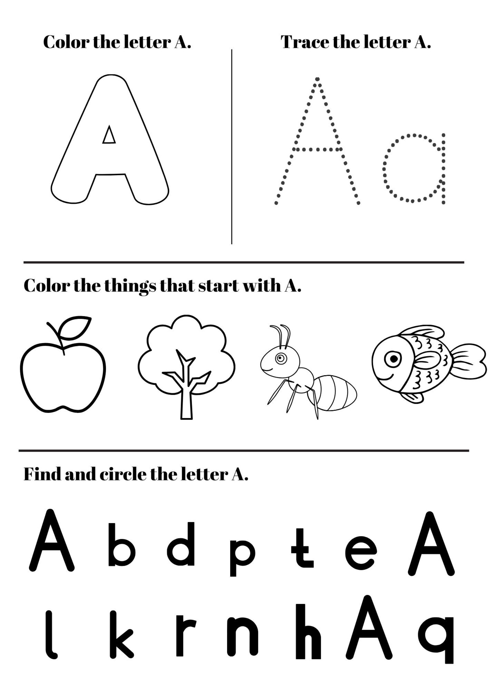 26 Alphabet Worksheets (A - Z ), Printable Activity Worksheets, Trace ...