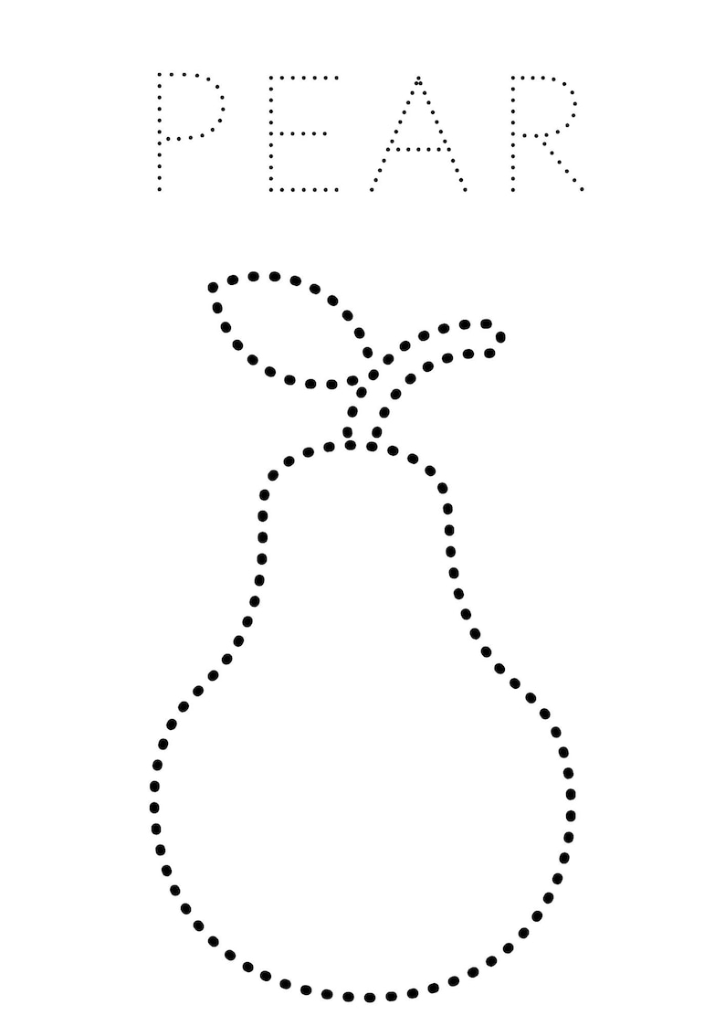 Vegetables & Fruits Tracing Coloring Pages: Preschool Kindergarten ...