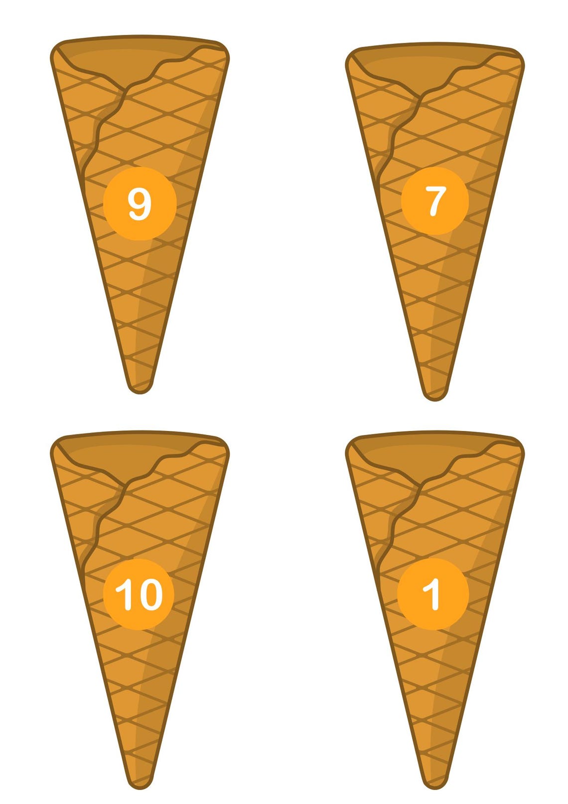 Counting Ice Cream Scoops Game, Learning Numbers, Math Skills, Counting ...