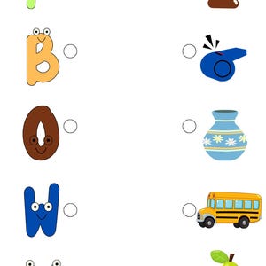 Beginning Sound Match, Beginning Sound Picture Match, Educational ...