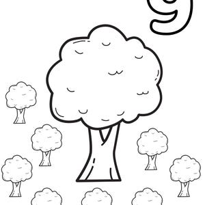 Counting and Coloring Pages for Kids, Kids Beginning Math, Kindergarten ...