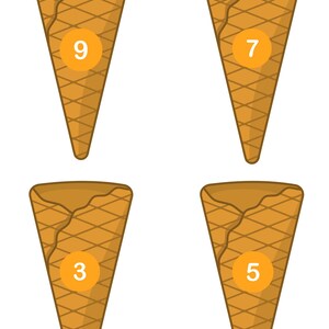 Counting Ice Cream Scoops Game, Learning Numbers, Math Skills, Counting ...