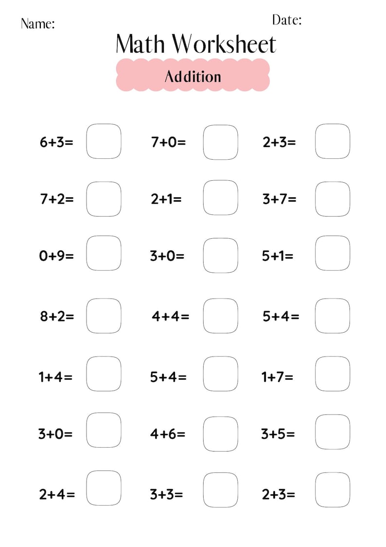 Addition and Subtraction Math Worksheets, Addition and Subtraction to ...