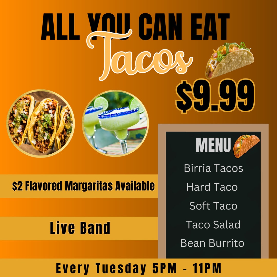 Taco Editable Flyer - Etsy