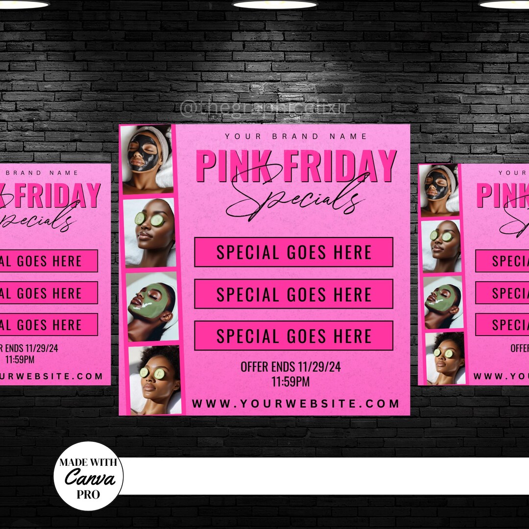 Pink Friday Flyer, Pink Friday Template, Black Friday Specials, Flash ...