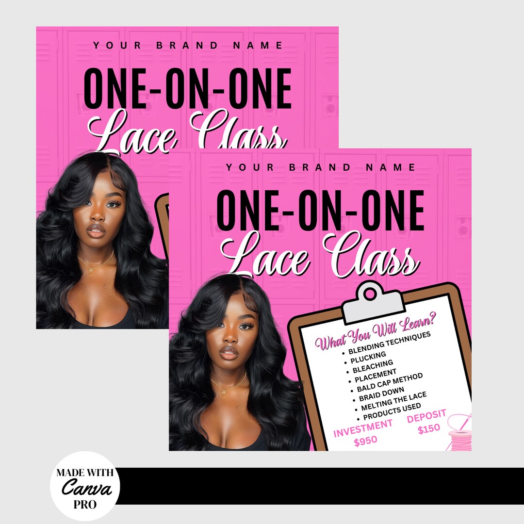 Lace Class Editable Flyer Template Lace Class Flyer Design Lace Class ...