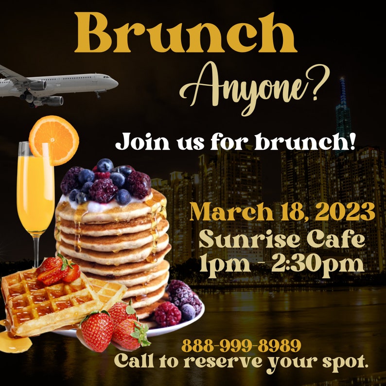 Editable Brunch Flyer - Etsy