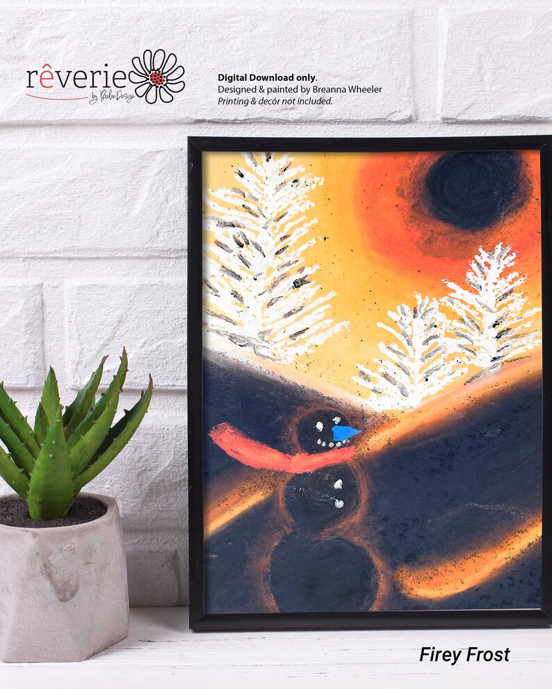 Firey Frost Oil Pastel digital Download Fire, Storm, Forest Fire, Pine ...