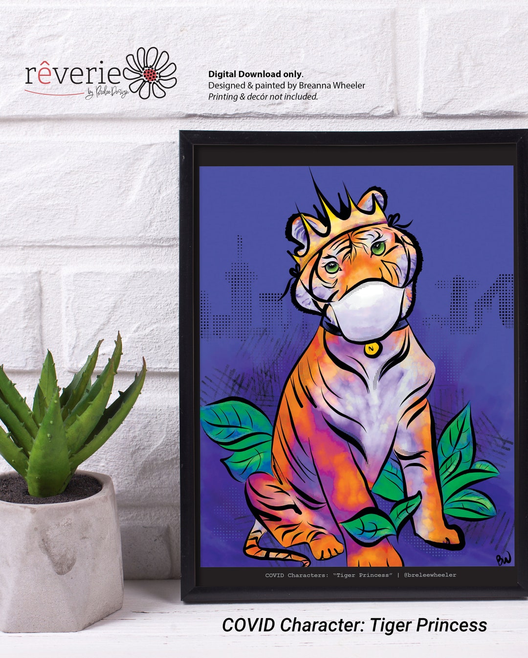 COVID Characters: 'tiger Princess' digital Download - Etsy