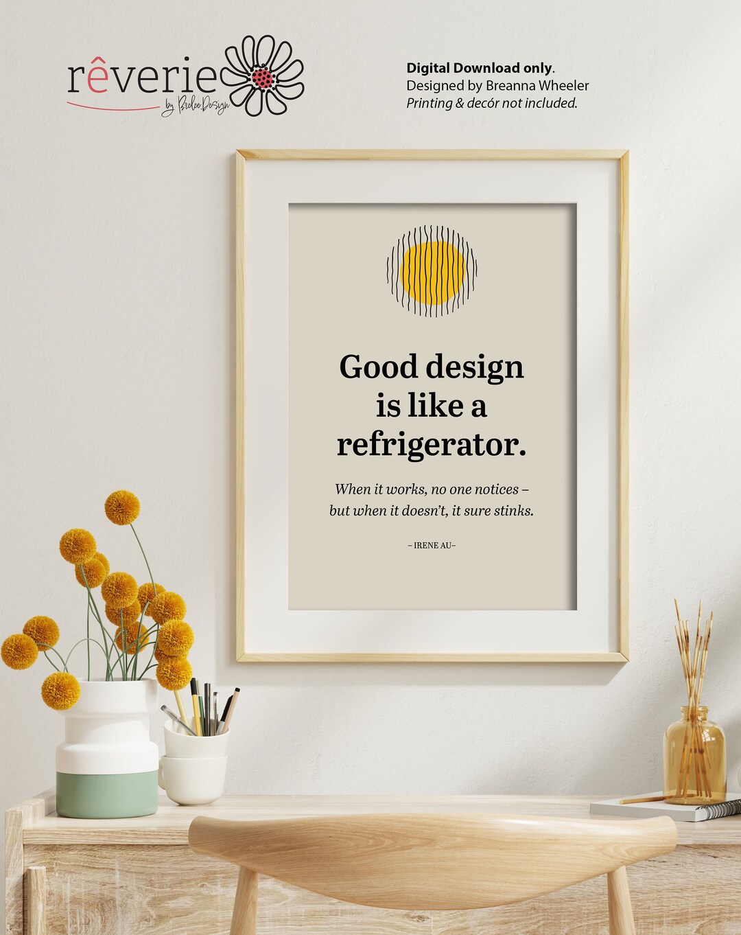 Good Design is Like a Refrigerator... digital Download Typography, Gift ...