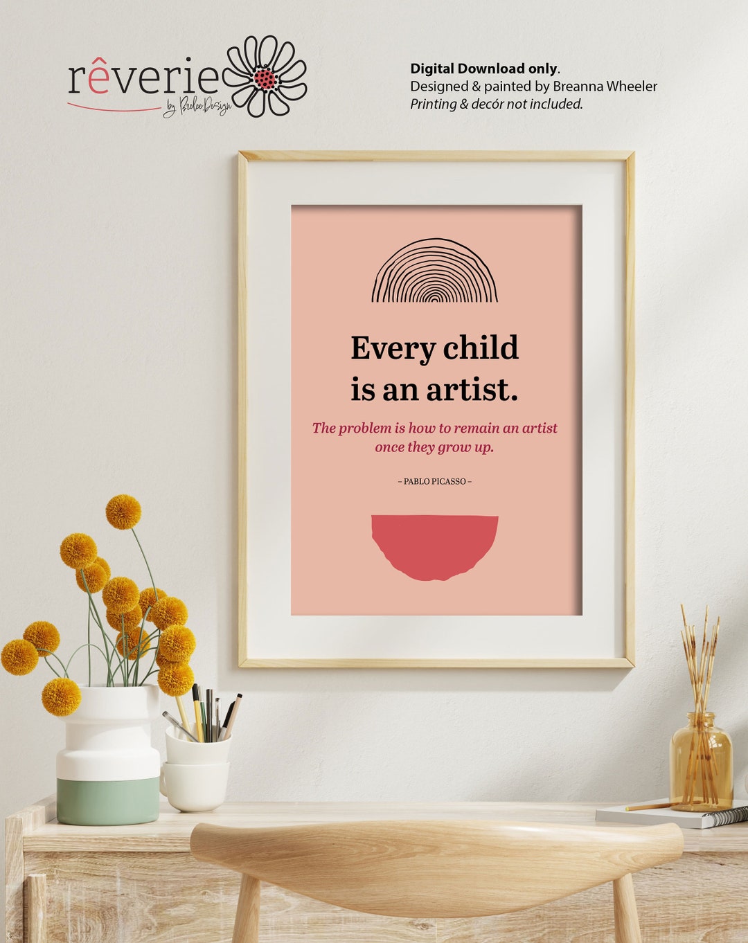 Every Child is an Artist. digital Download Typography, Gift for Artist ...