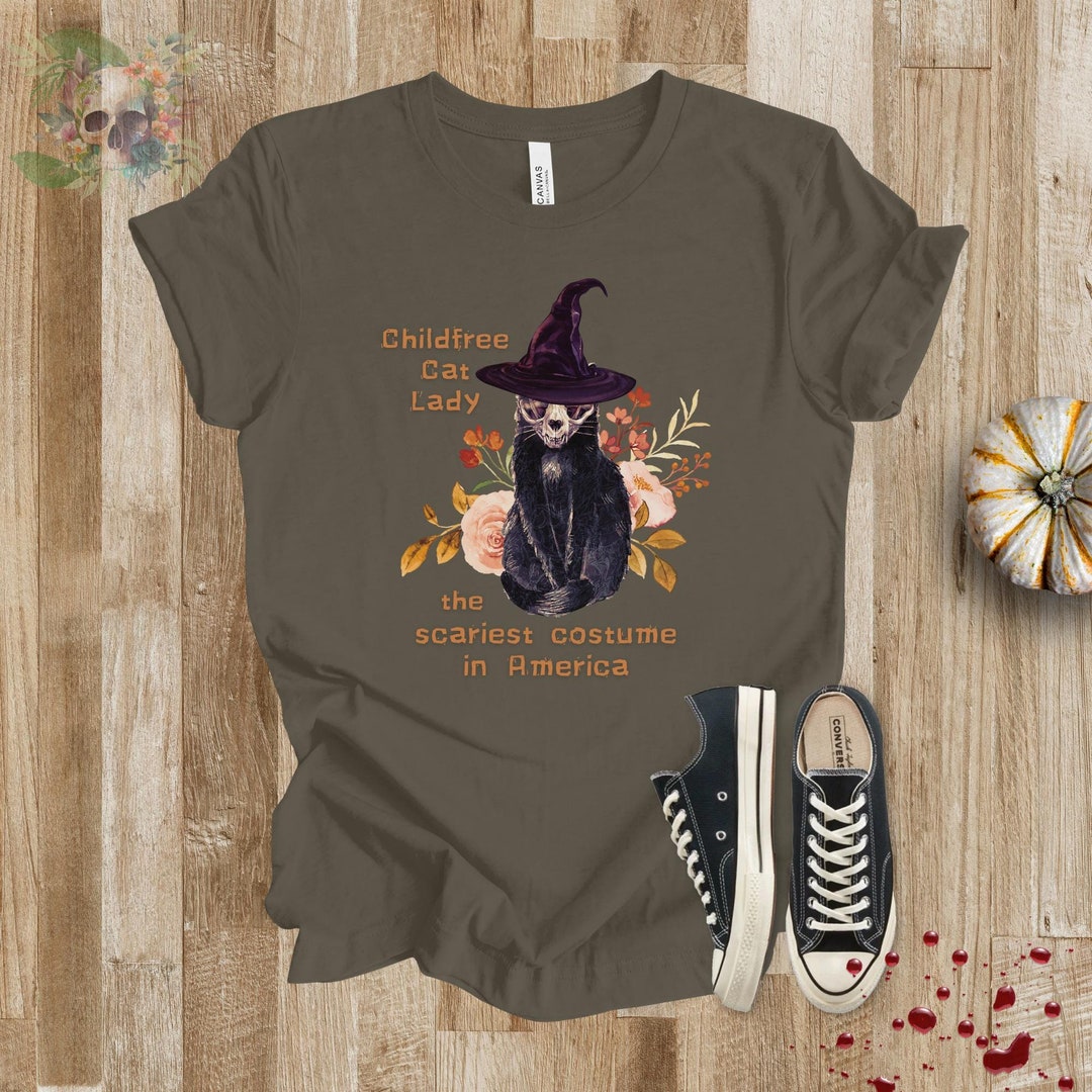 Childfree Cat Lady Scariest Halloween Costume, Kitty Ladies Vote Shirt ...