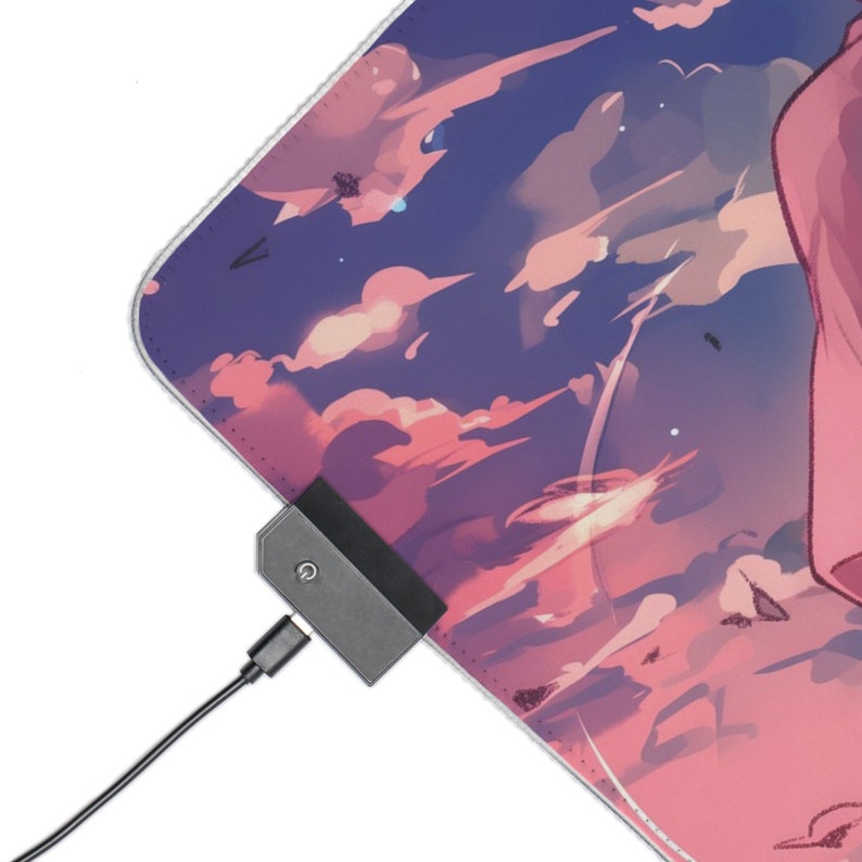 Anime RGB Gaming Mousepad 4K Printing LED Mouse Pad Anime Desktop Mat ...