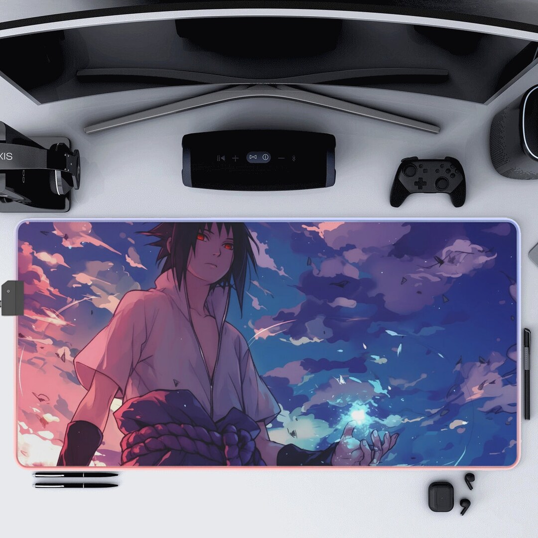 Anime RGB Gaming Mousepad 4K Printing LED Mouse Pad Anime Desktop Mat ...