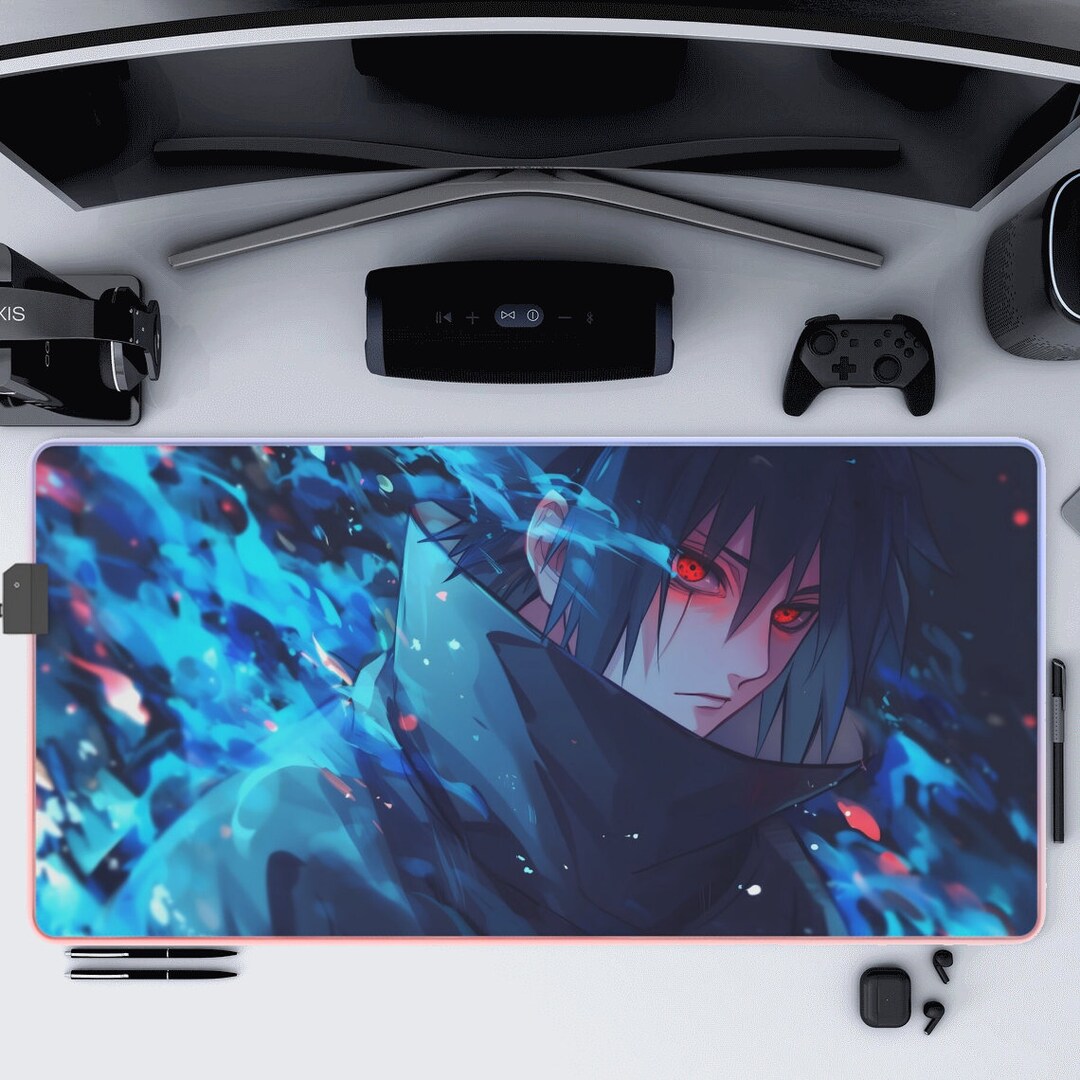 Anime RGB Gaming Mousepad 4K Printing LED Mouse Pad Anime Desktop Mat ...