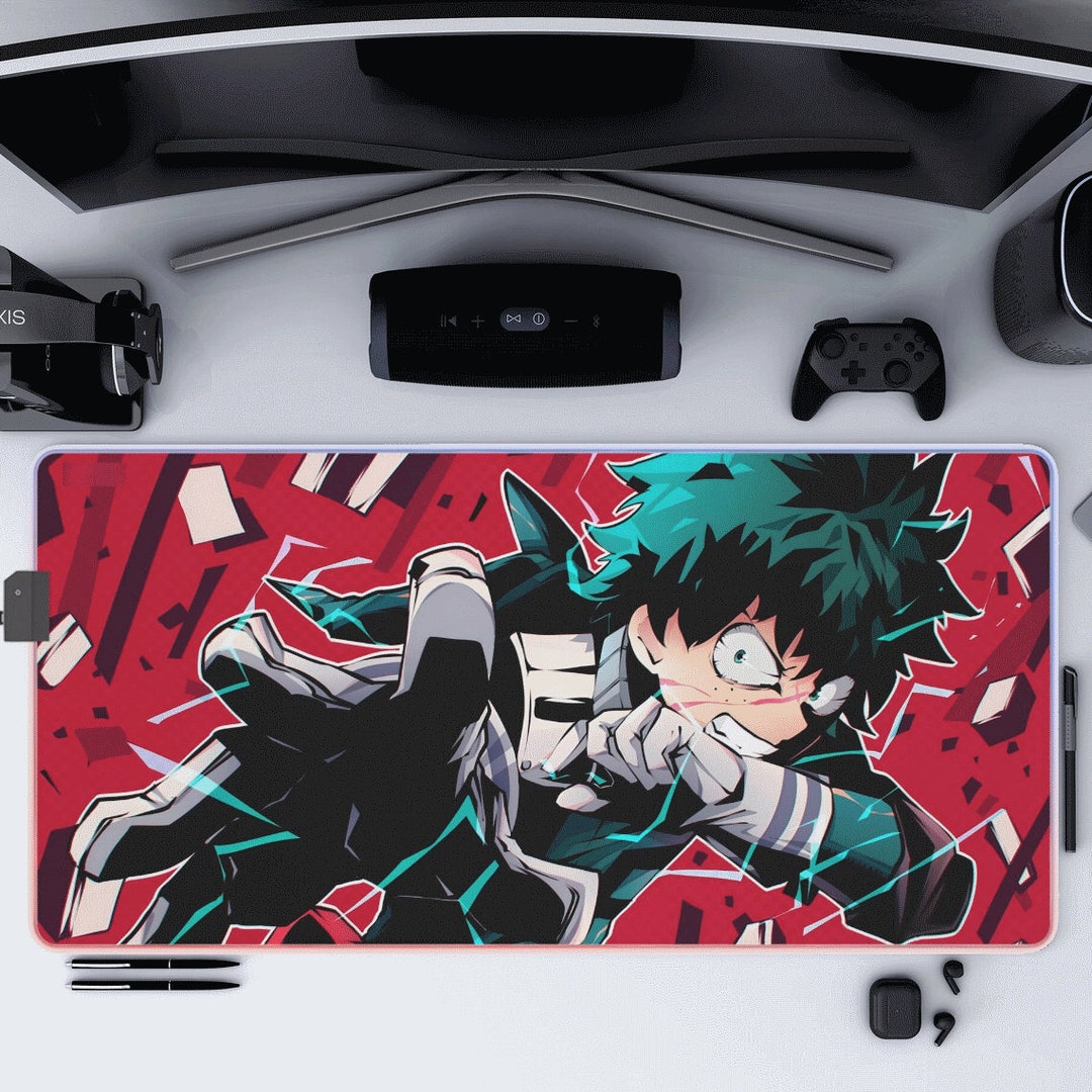 My Hero Academia RGB Gaming Mousepad 4K Printing Izuku LED Mousepad ...