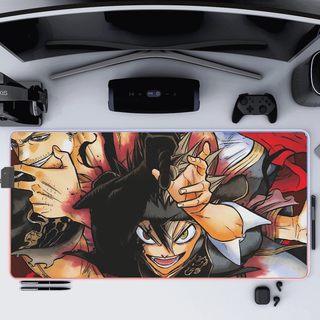 Black Clover asta RGB Gaming Mousepad 4K Printing LED asta Mousepad ...