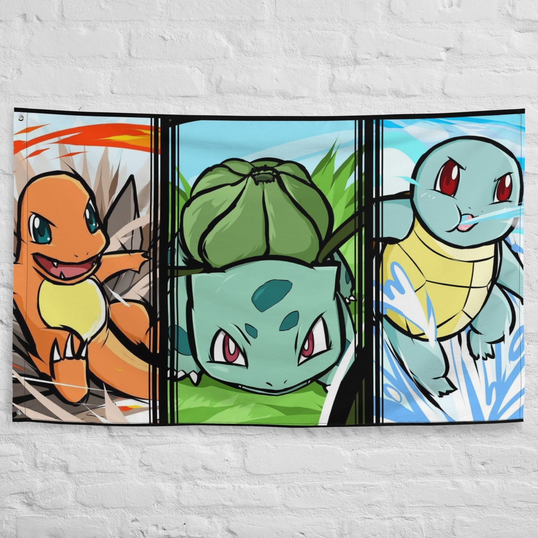 Starter Pokemon Flag Pokemon Banners Flag Flag Wall Decoration Tapestry ...