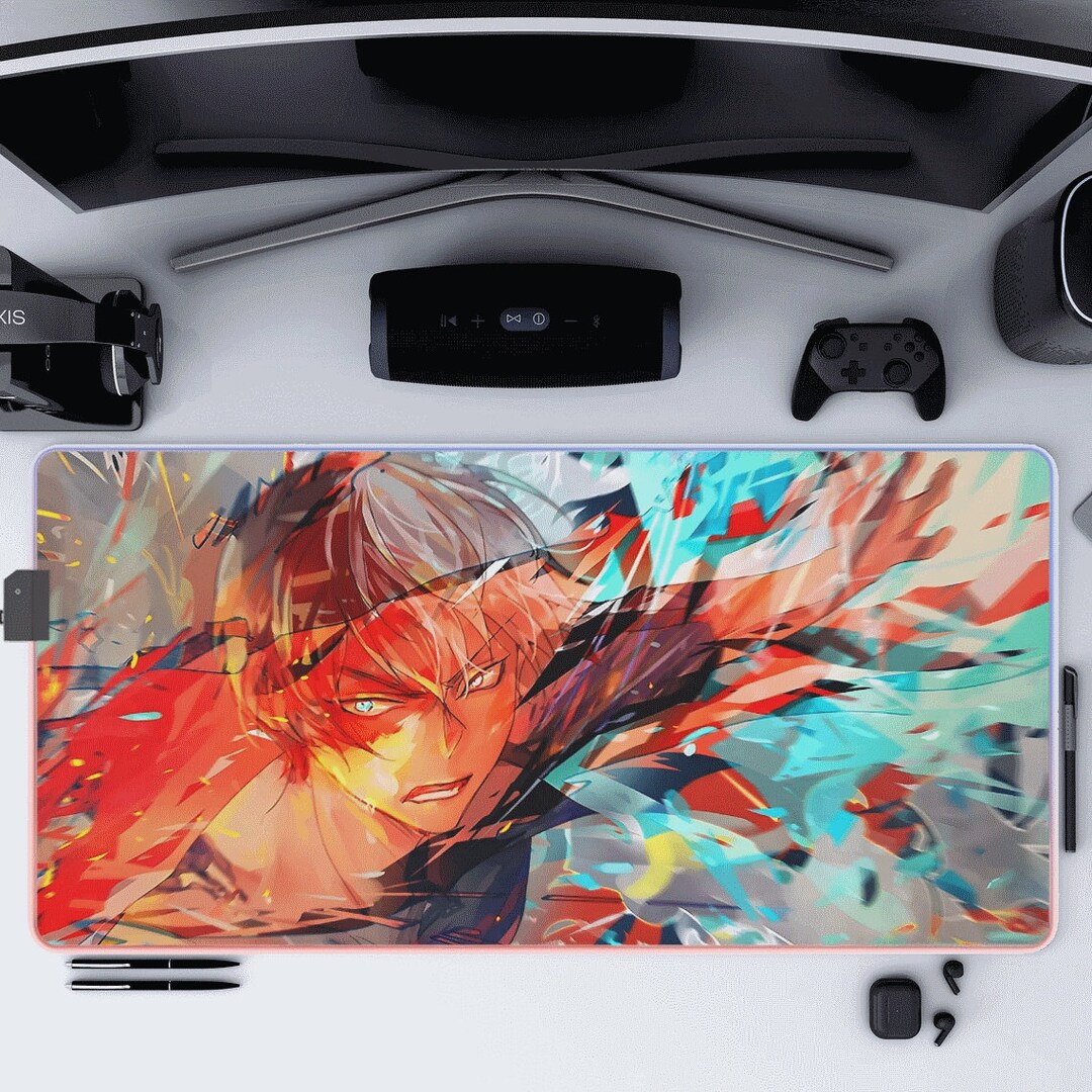 Shoto Todoroki RGB Gaming Mousepad My Hero Academia LED Mousepad Anime ...