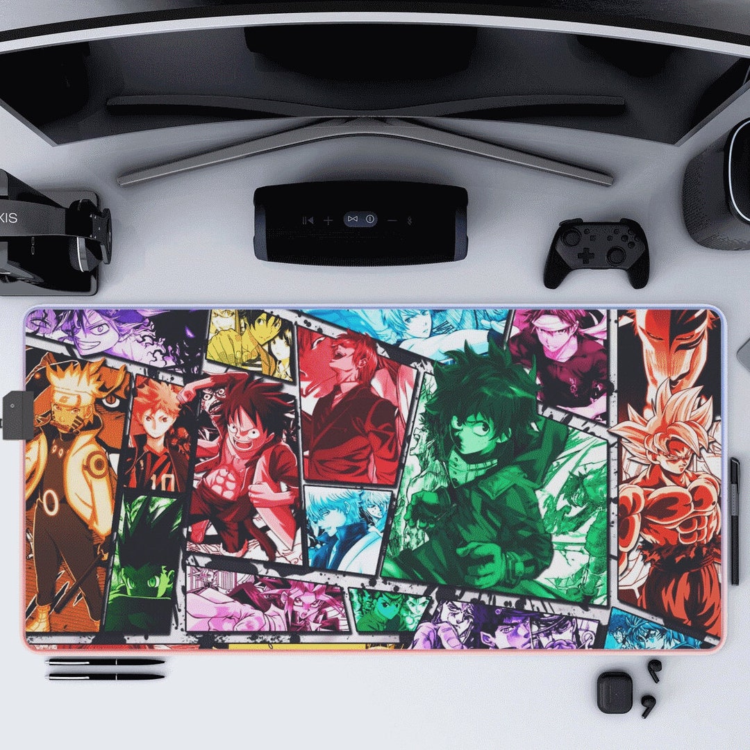 Anime RGB Gaming Mousepad 4K Printing Multiverse LED Mousepad Anime ...
