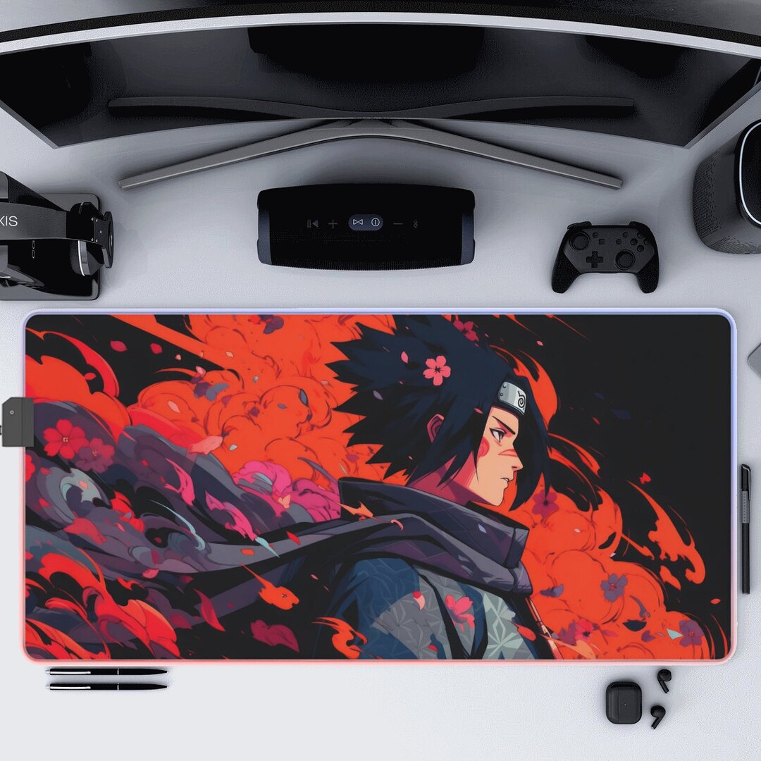 Anime RGB Gaming Mousepad 4K Printing LED Mouse Pad Anime Desktop Mat ...
